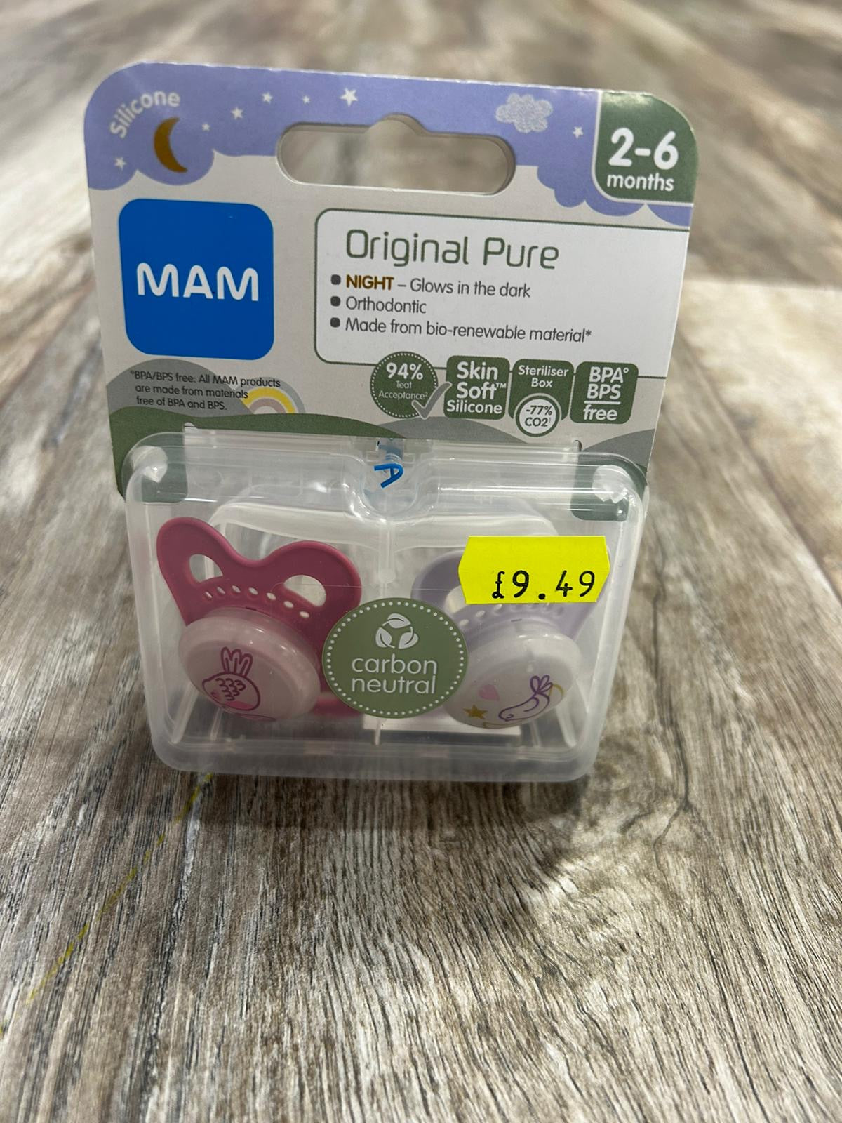 MAM Original Pure Dummies 2 Pack (Pink & Purple)