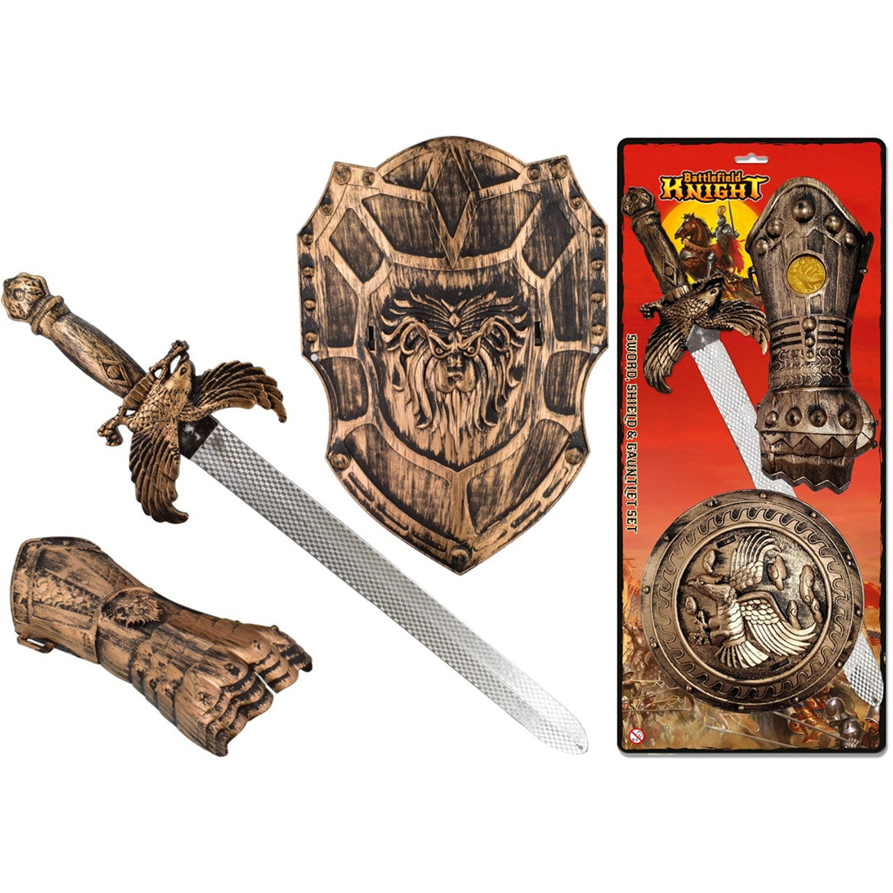 Battlefield Knight Sword, Shield & Gauntlet Set